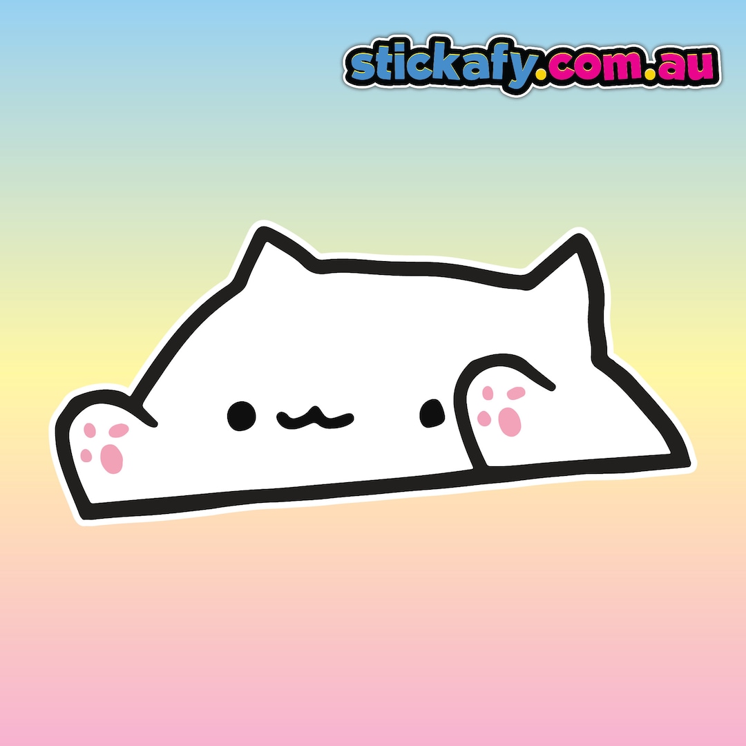 Bongo Cat - Waterproof Vinyl Sticker | Aussie Funny Meme Bogan ...