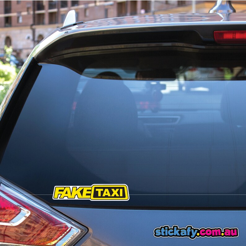 Fake Taxi 2 Stickers per Order Waterproof Vinyl Sticker Aussie Funny ...