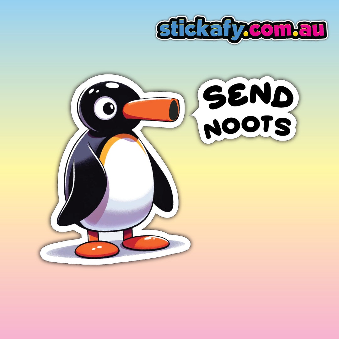 Pingu Send Noots Sticker - Waterproof Vinyl Sticker | Aussie Funny Meme Bogan Australia 4x4 4WD ...