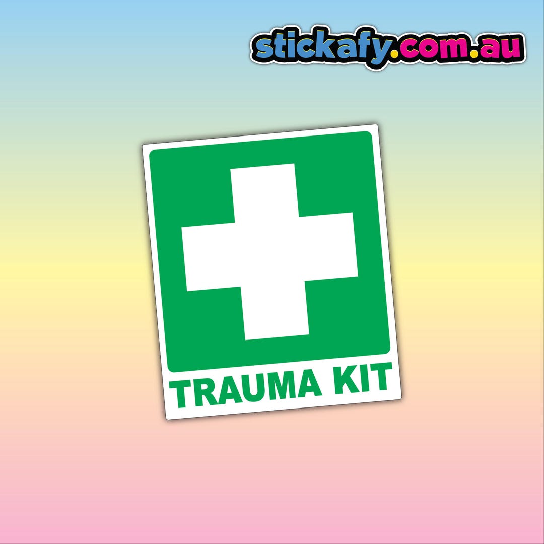 Trauma Kit Sticker - Waterproof Vinyl | Aussie Camp Boat Kayak First ...
