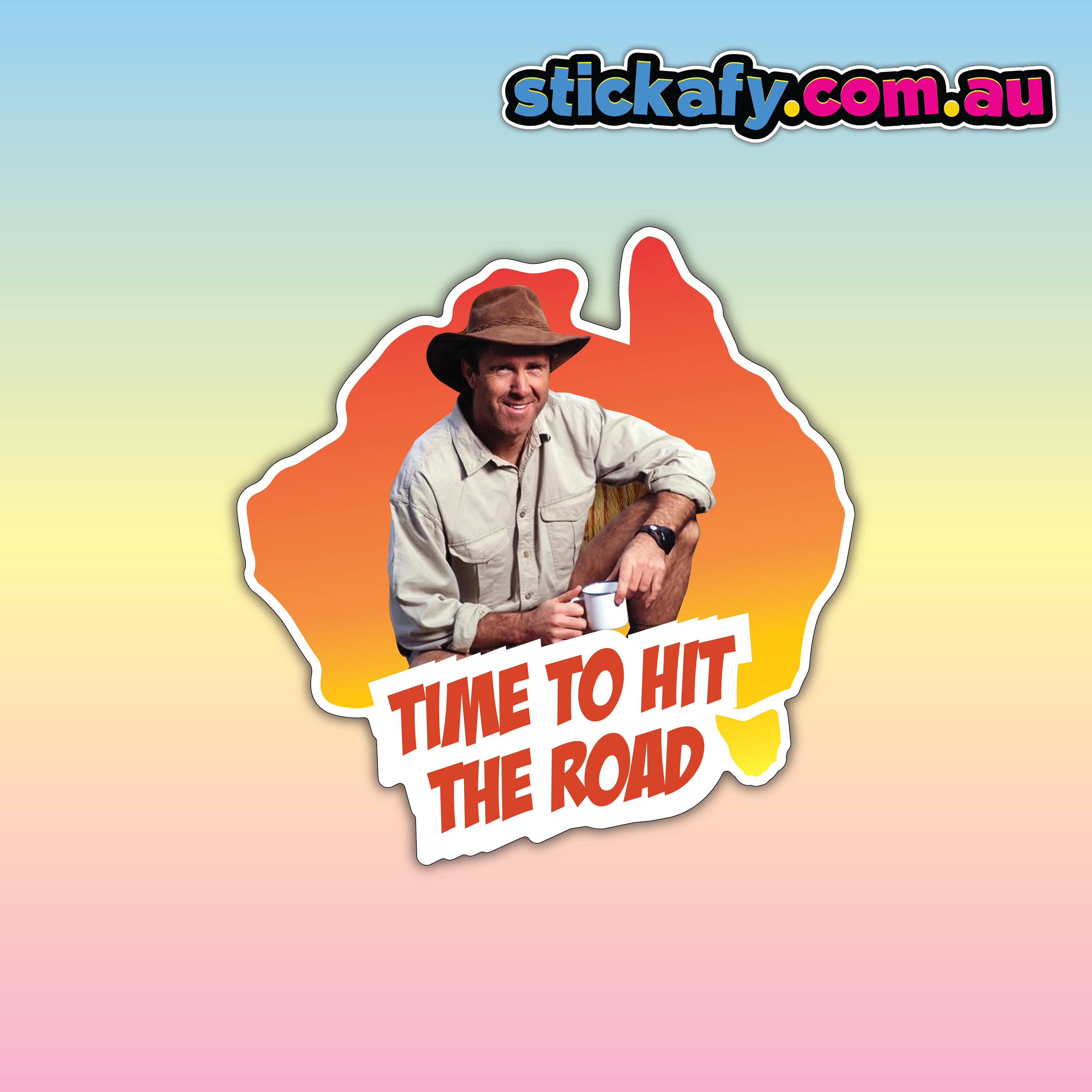 Time to Hit the Road Waterproof Vinyl Sticker Aussie Funny Meme Bogan ...