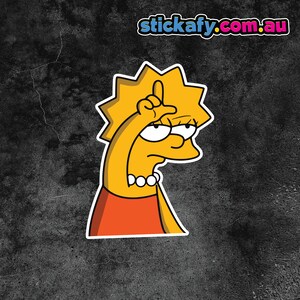 Lisa Simpson Loser Sticker - Waterproof Vinyl Sticker | Aussie Funny ...