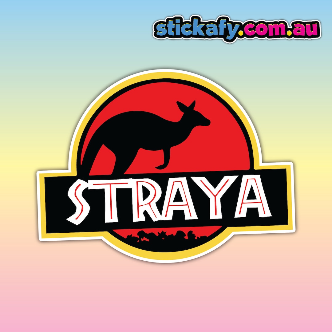 Straya Jurassic Park Meme Sticker - Waterproof Vinyl | Aussie Funny ...