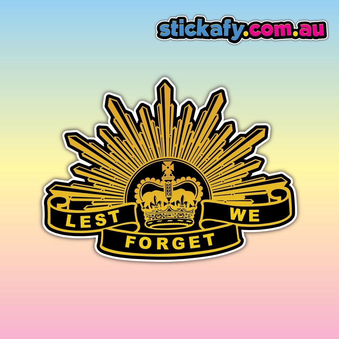 Lest We Forget Army Sticker - Waterproof Vinyl Sticker | Aussie Funny ...