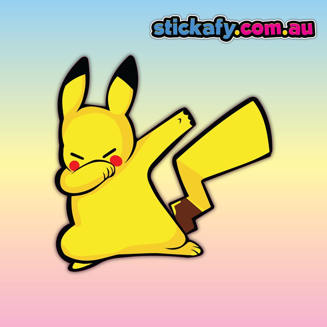 Pikachu Dab Sticker - Waterproof Vinyl Sticker | Aussie Funny Meme ...