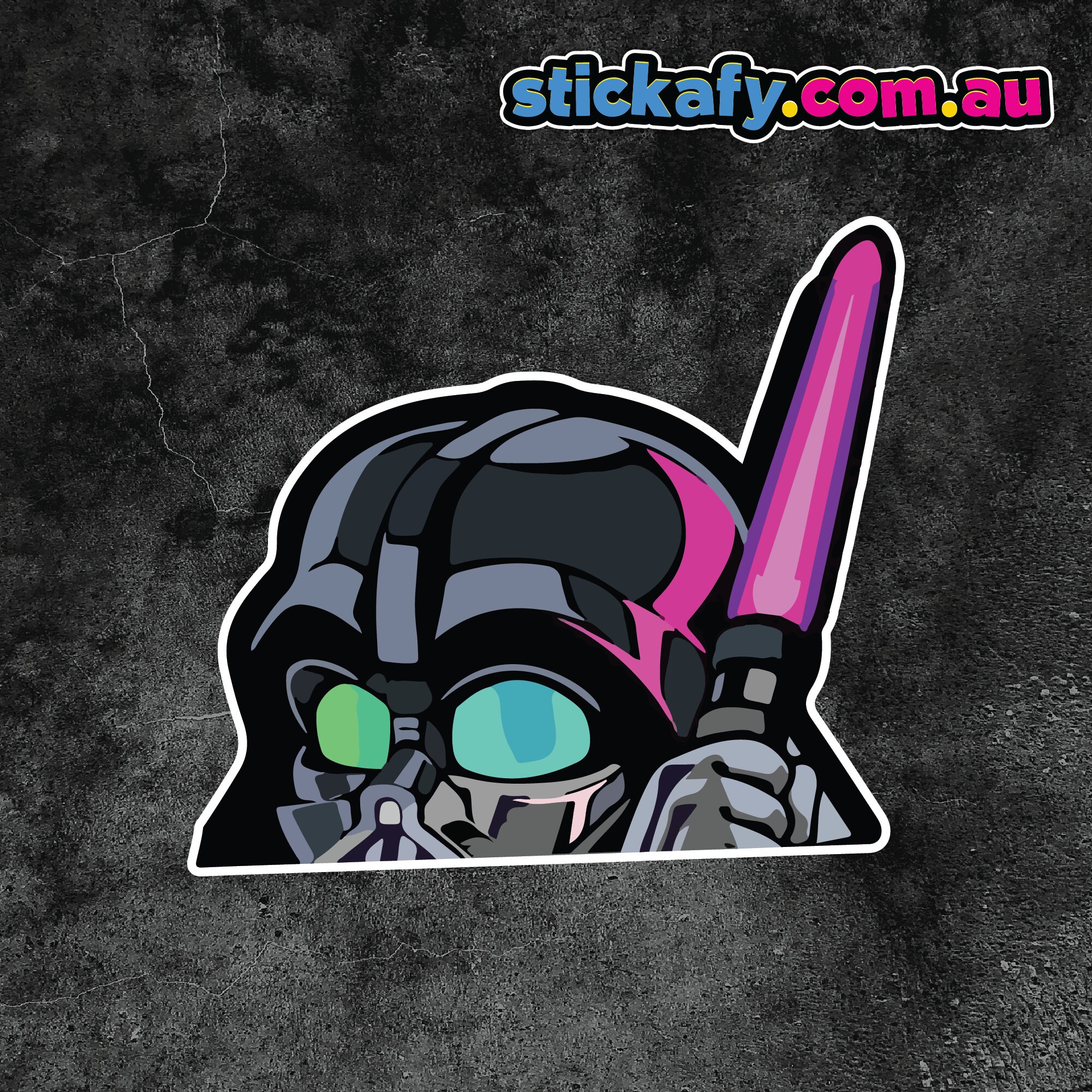 Darth Vader Peeking Sticker Waterproof Vinyl Sticker Aussie Funny Meme ...