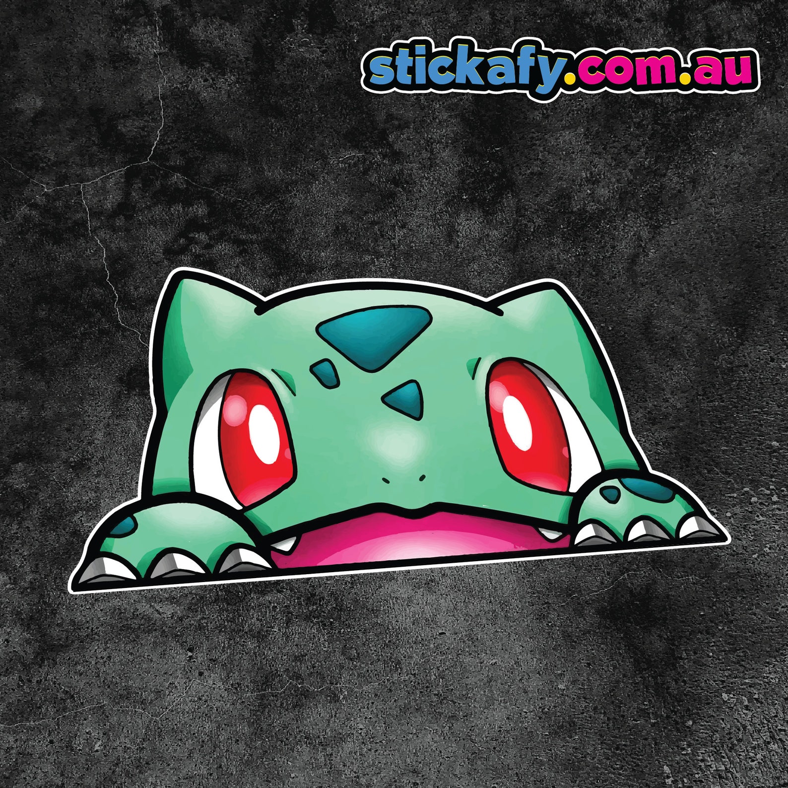 Bulbasaur Cute Peeking Sticker - Waterproof Vinyl Sticker | Aussie ...