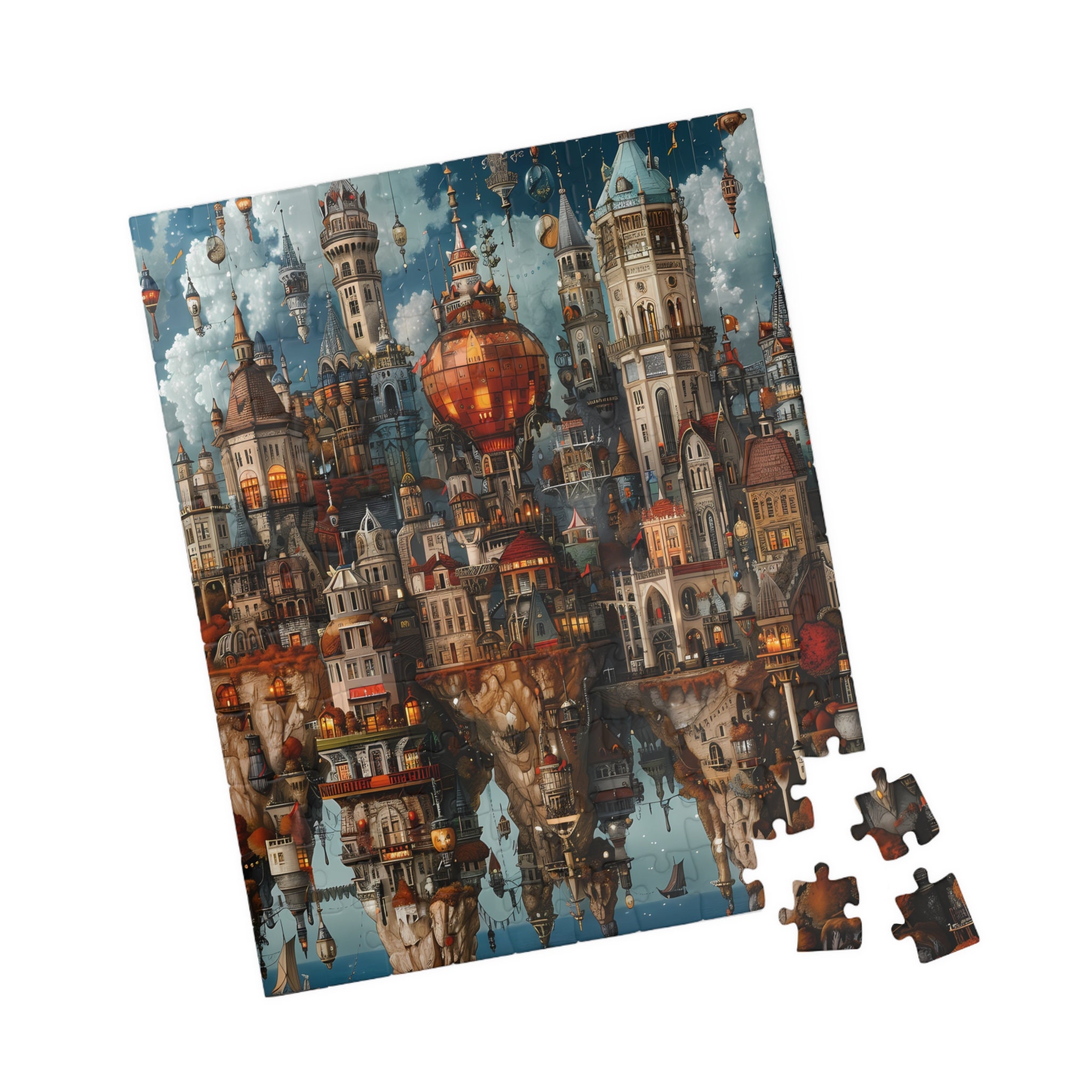 Puzzle, Whimsical Citadel: Amber Skylines Puzzle, Jigsaw Puzzles Adults ...