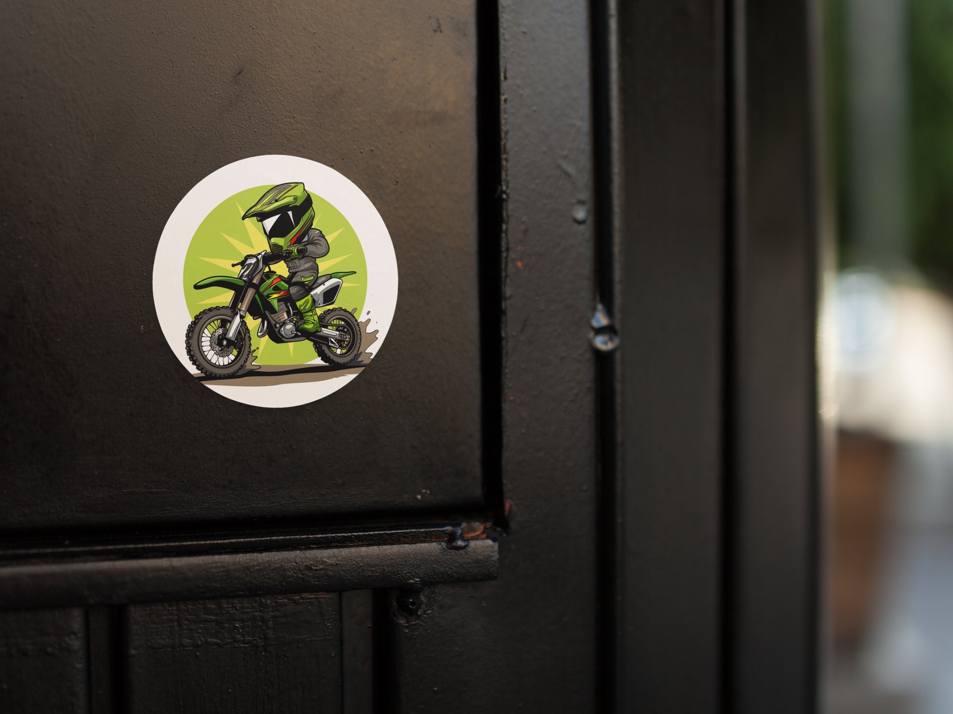 Green Dirt Bike Vinyl Sticker, Water Bottle Sticker, Vinyl Decals ...