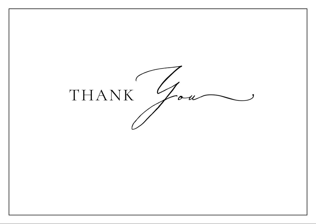 Simple Blank Thank You Card PDF Instant Download Printable High Quality ...