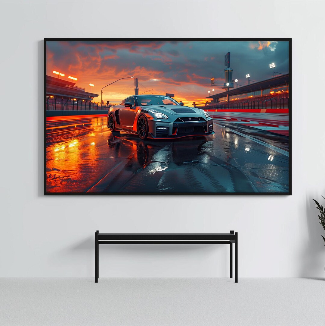 Digital Nissan GTR R35: Racing Car Poster Carculture Wallart Print JDM ...