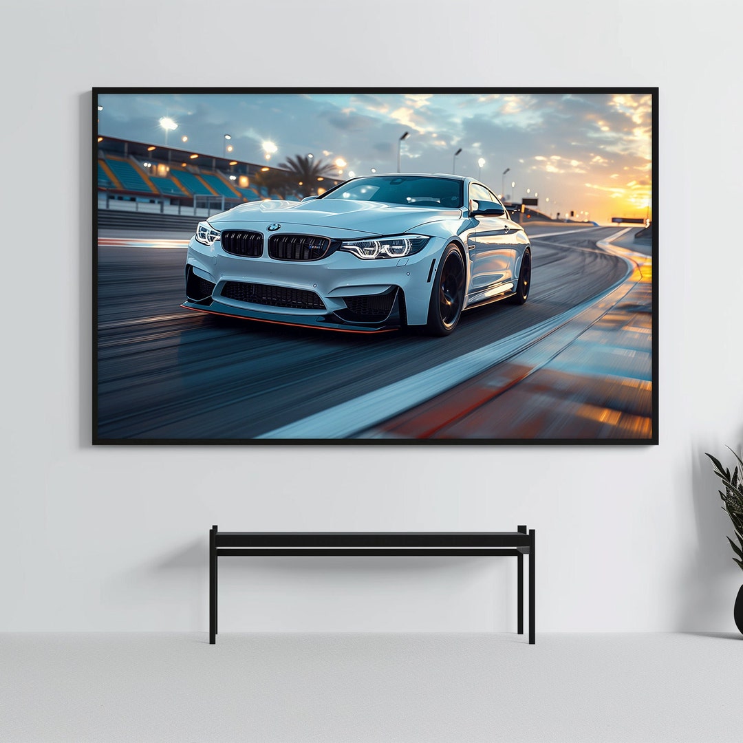 BMW M4: Classy Sports Car Poster Carculture Wallart Print M Power ...