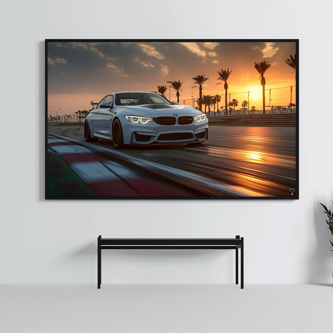 BMW M4: Classy Sports Car Poster Carculture Wallart Print M Power ...