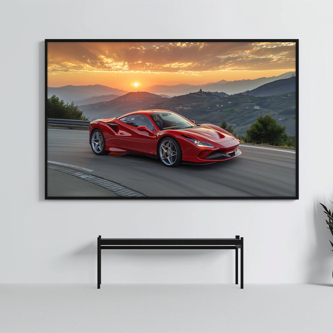 Digital Ferrari F8 Tributo Poster | Hyper Car Art Print | Digital ...