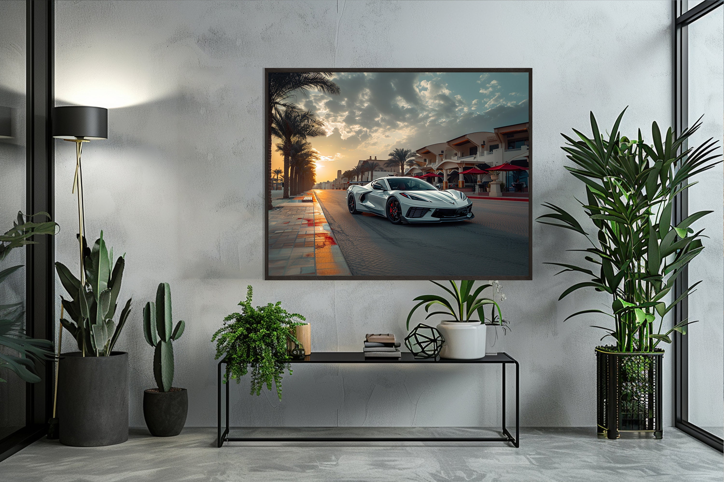 Corvette C8 ZR1: Classy Sports Car Poster Carculture Wallart Print ...