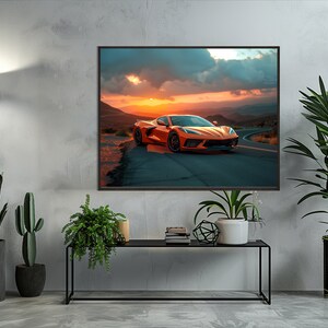 Corvette C8 ZR1: Classy Sports Car Poster | Carculture Wallart Print ...