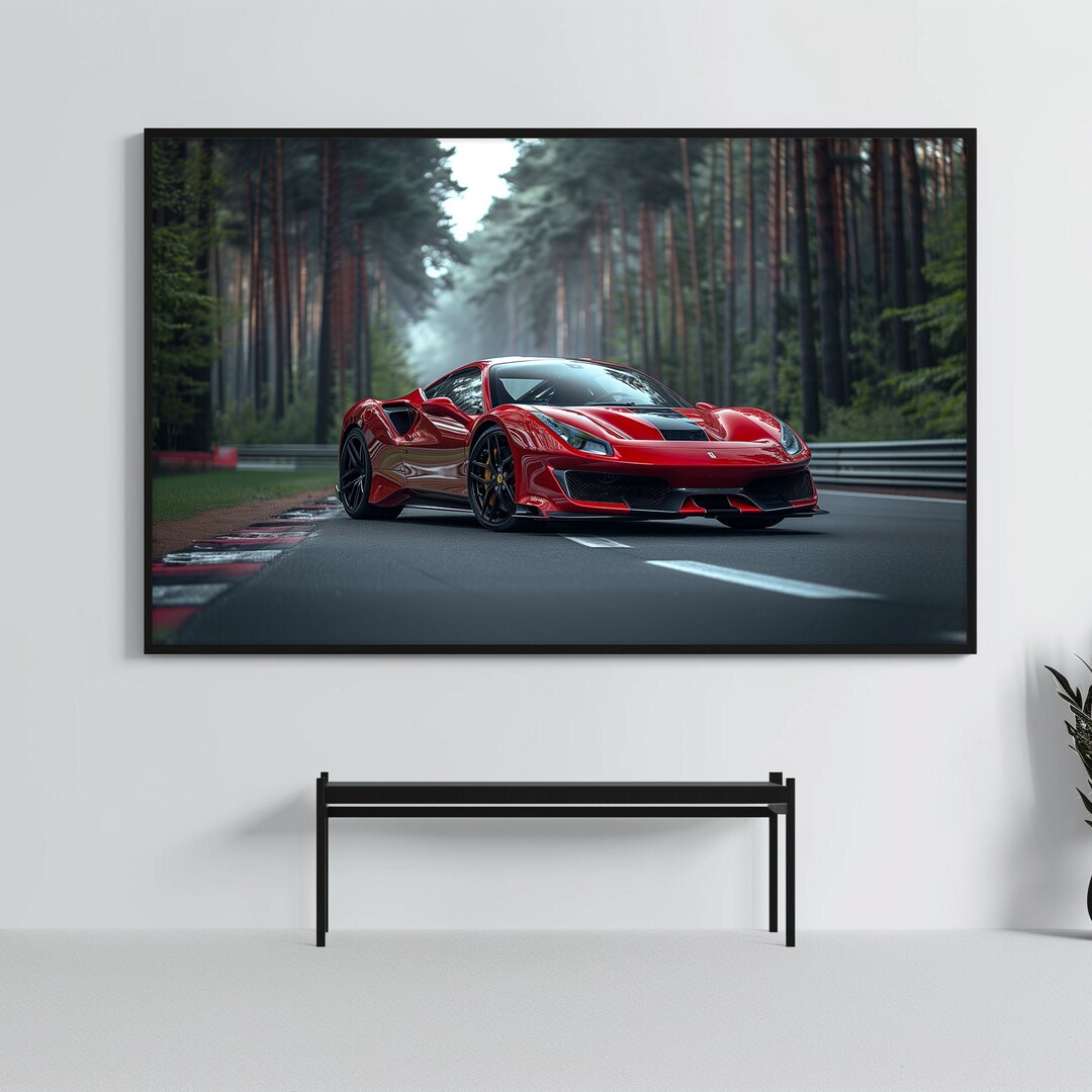 Digital Ferrari F8 Tributo Poster | Hyper Car Art Print | Digital ...