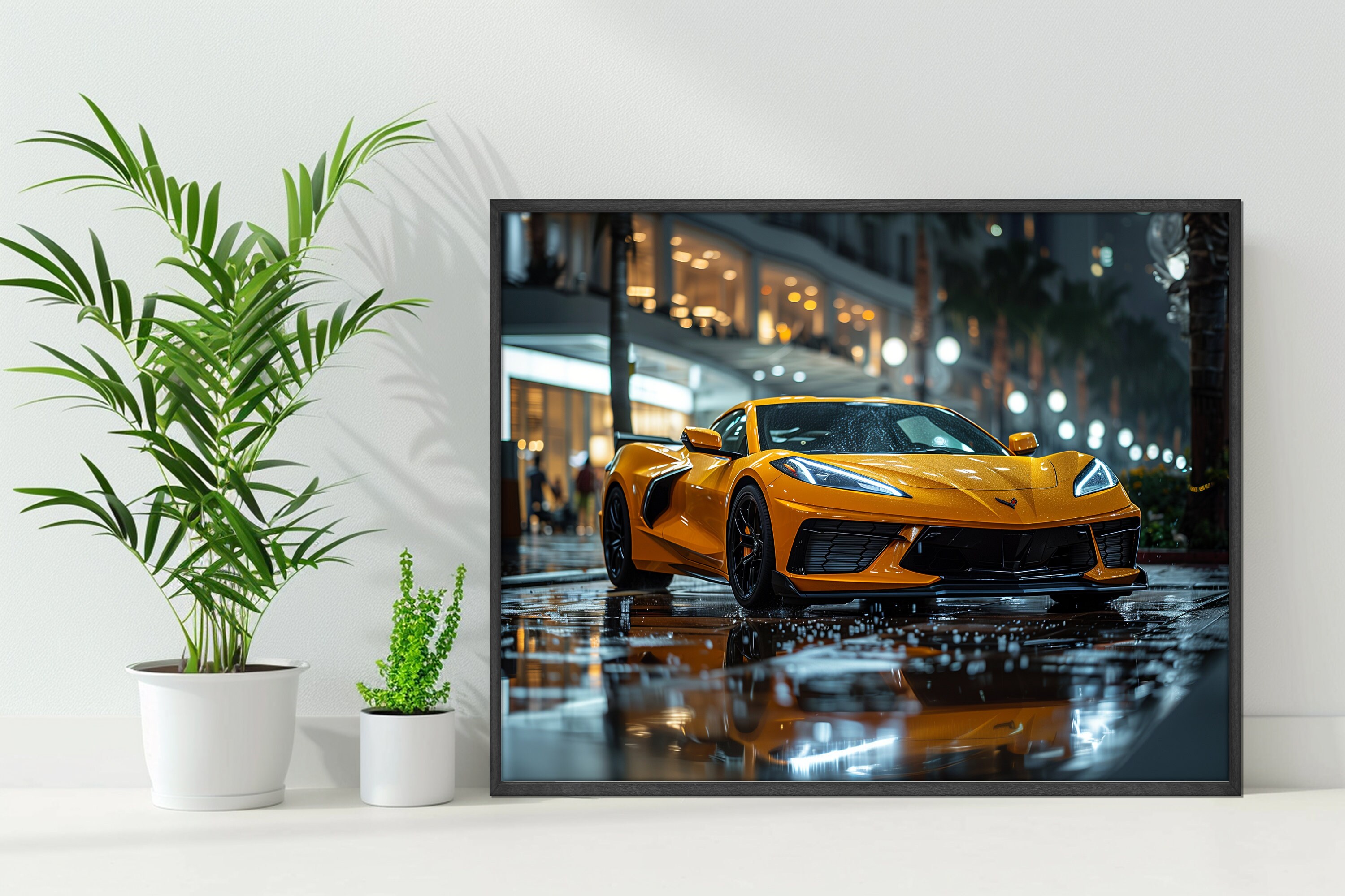 Corvette C8 ZR1: Classy Sports Car Poster Carculture Wallart Print ...