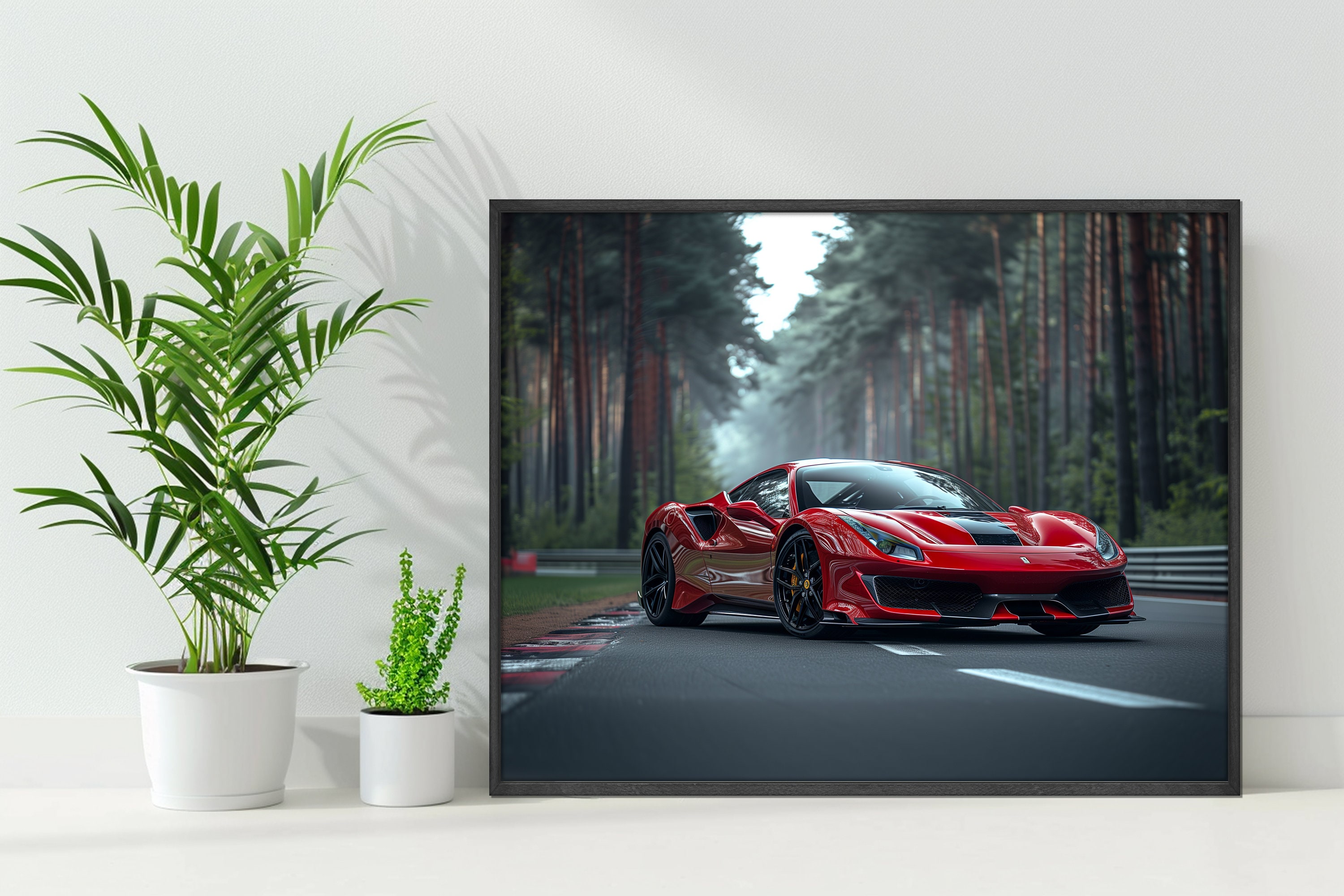 Ferrari F8 Tributo Poster Hyper Car Art Print Super Car Wall Decor Boys ...