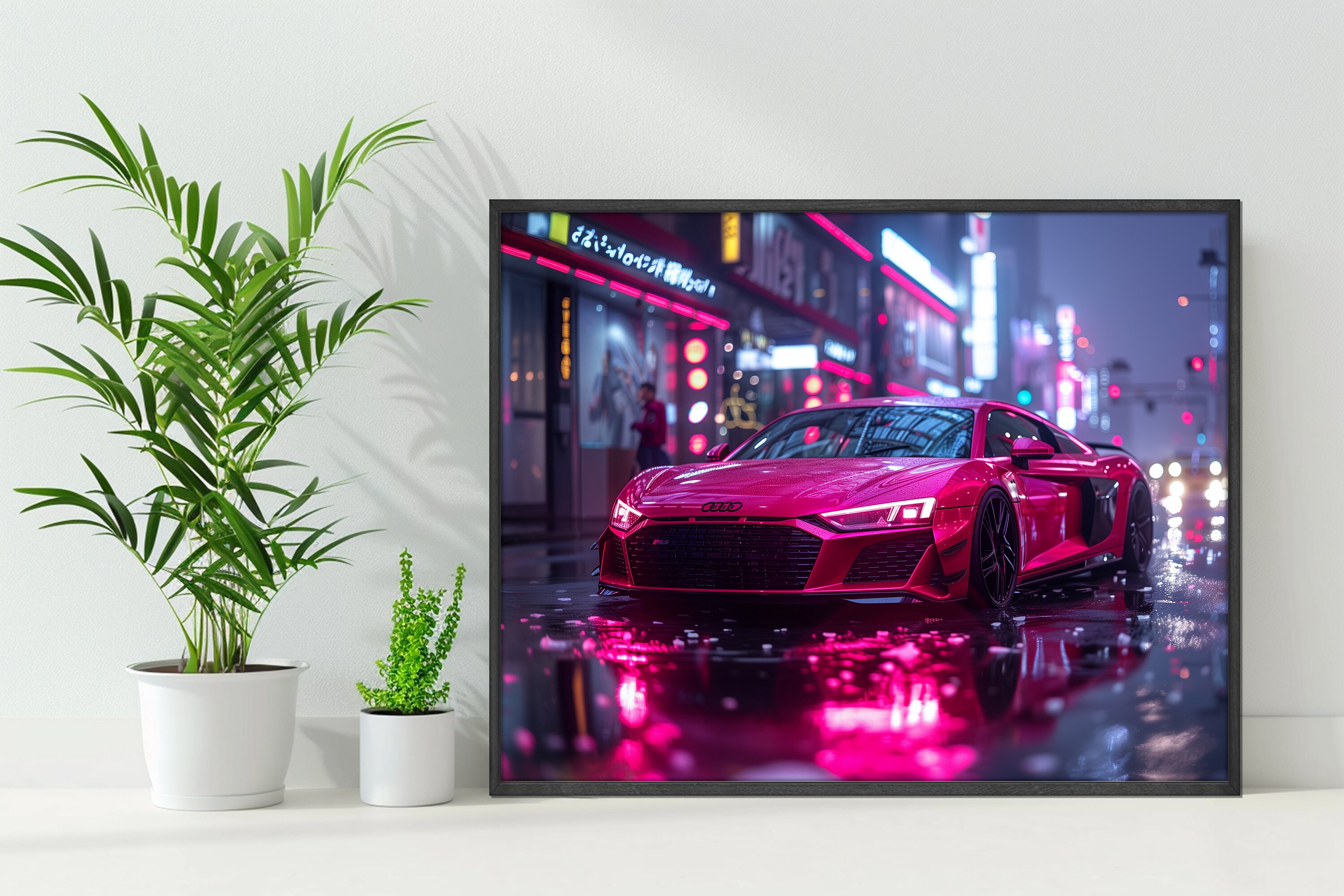 Digital Audi R8: Classy Sports Car Poster Carculture Digital Art Audi ...
