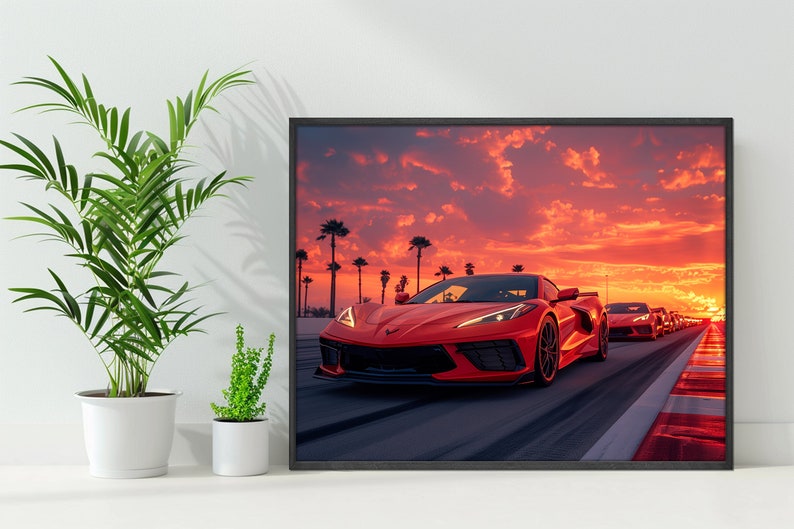 Corvette C8 ZR1: Classy Sports Car Poster | Carculture Wallart Print ...