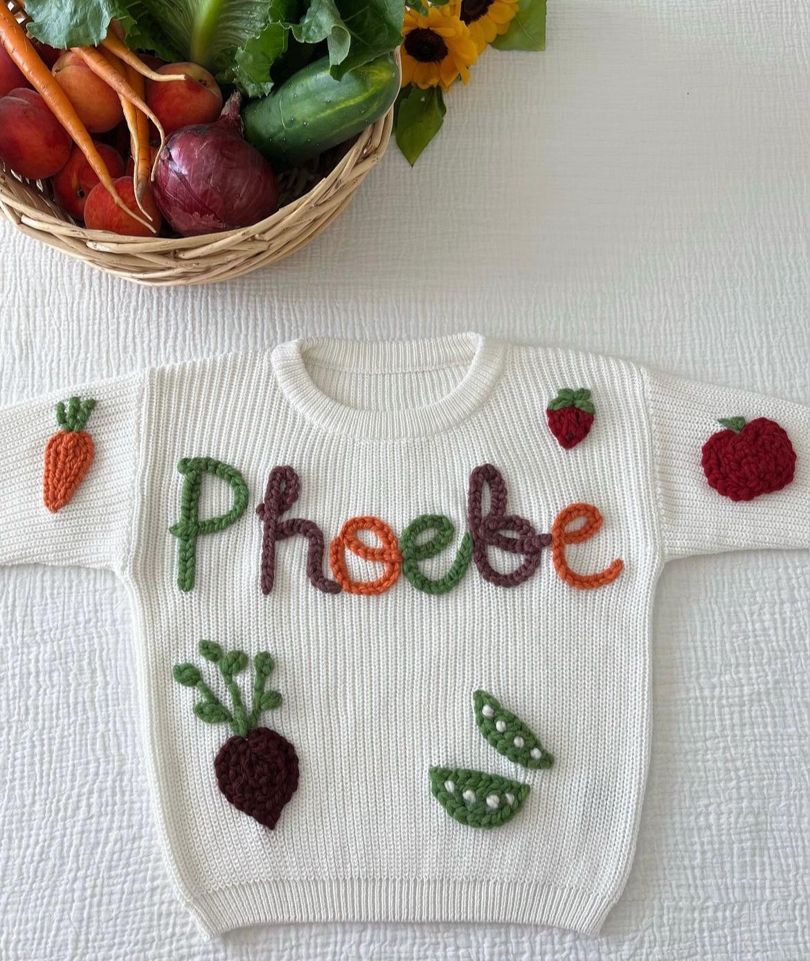 Baby and Children’s Custom Hand Embroidered Name Sweater, Kids ...