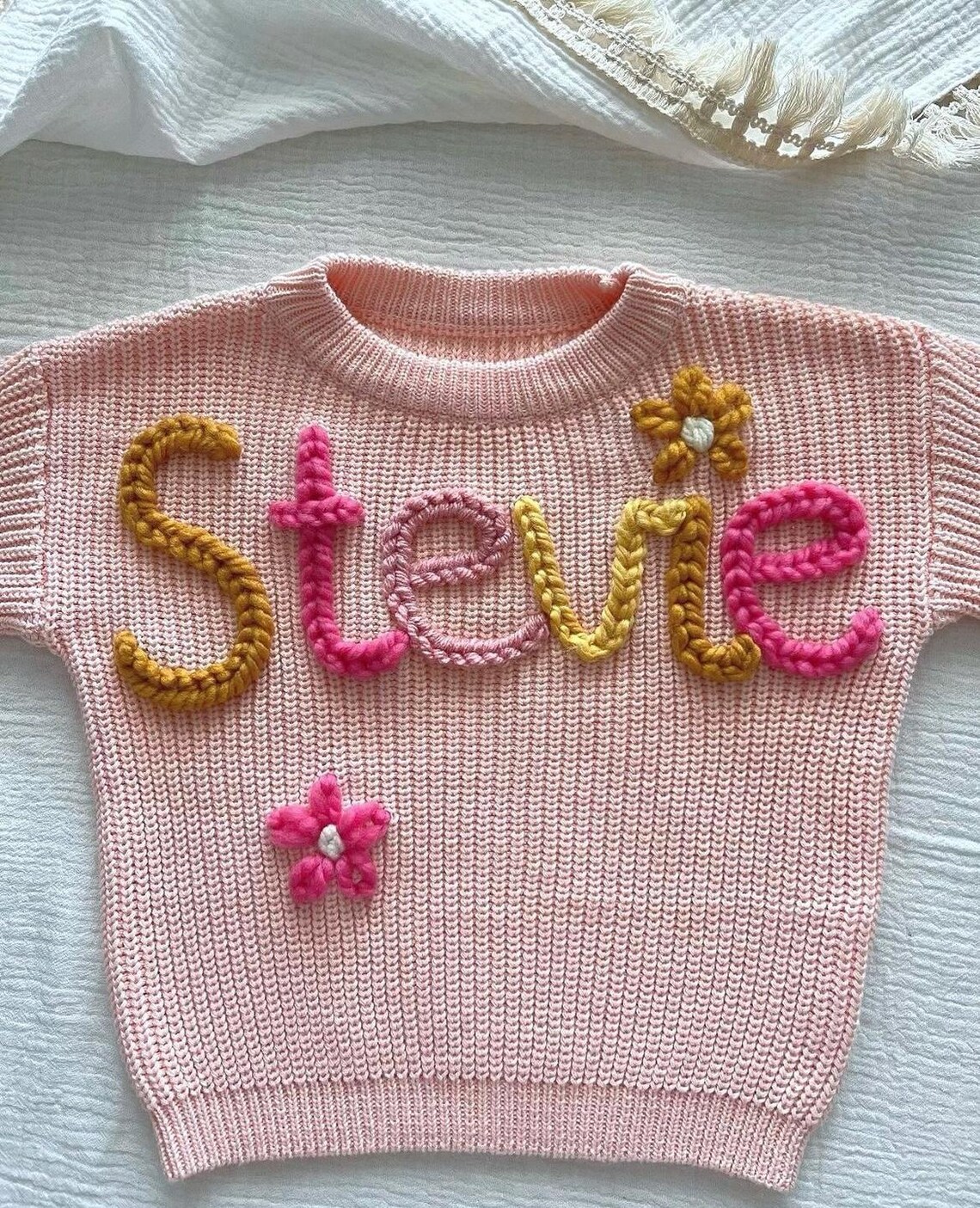 Baby and Children’s Custom Hand Embroidered Name Sweater, Kids ...