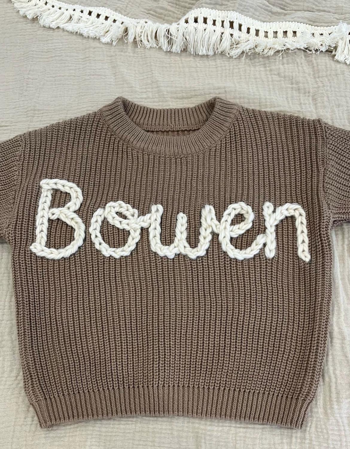Baby and Children’s Custom Hand Embroidered Name Sweater, Kids ...