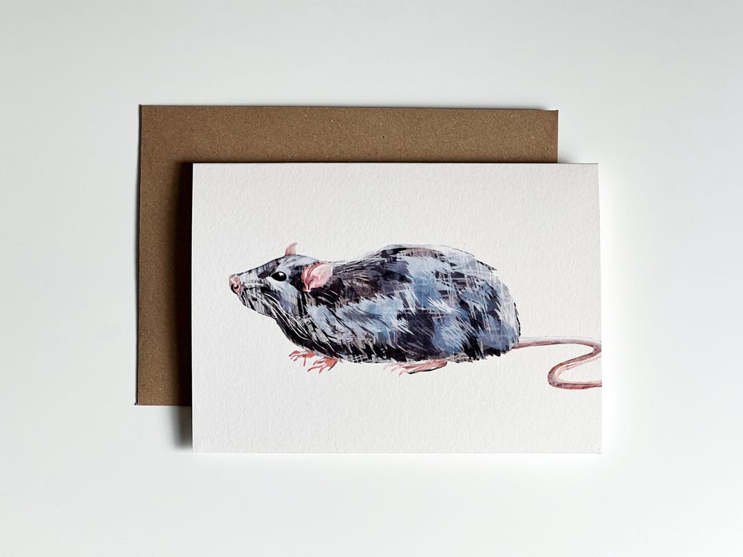 Pet Rat Greeting Card: Illustrated Animal Art - Blank Inside - Etsy