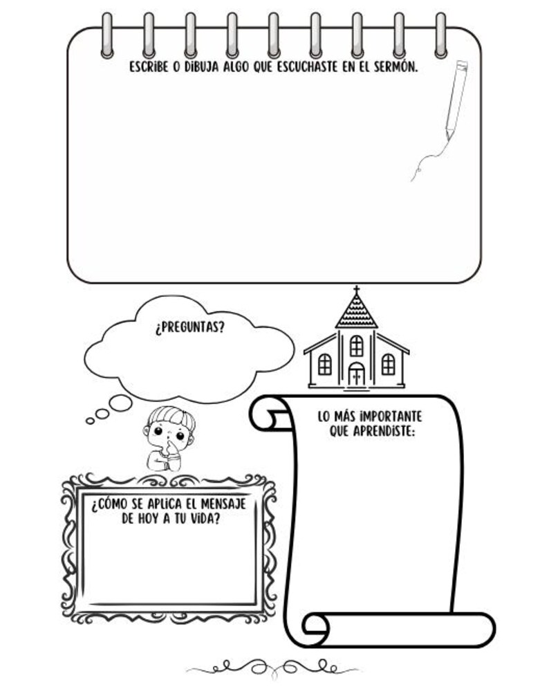 Spanish Sermon Notes for Kids, Church Resource (digital Download) - Etsy