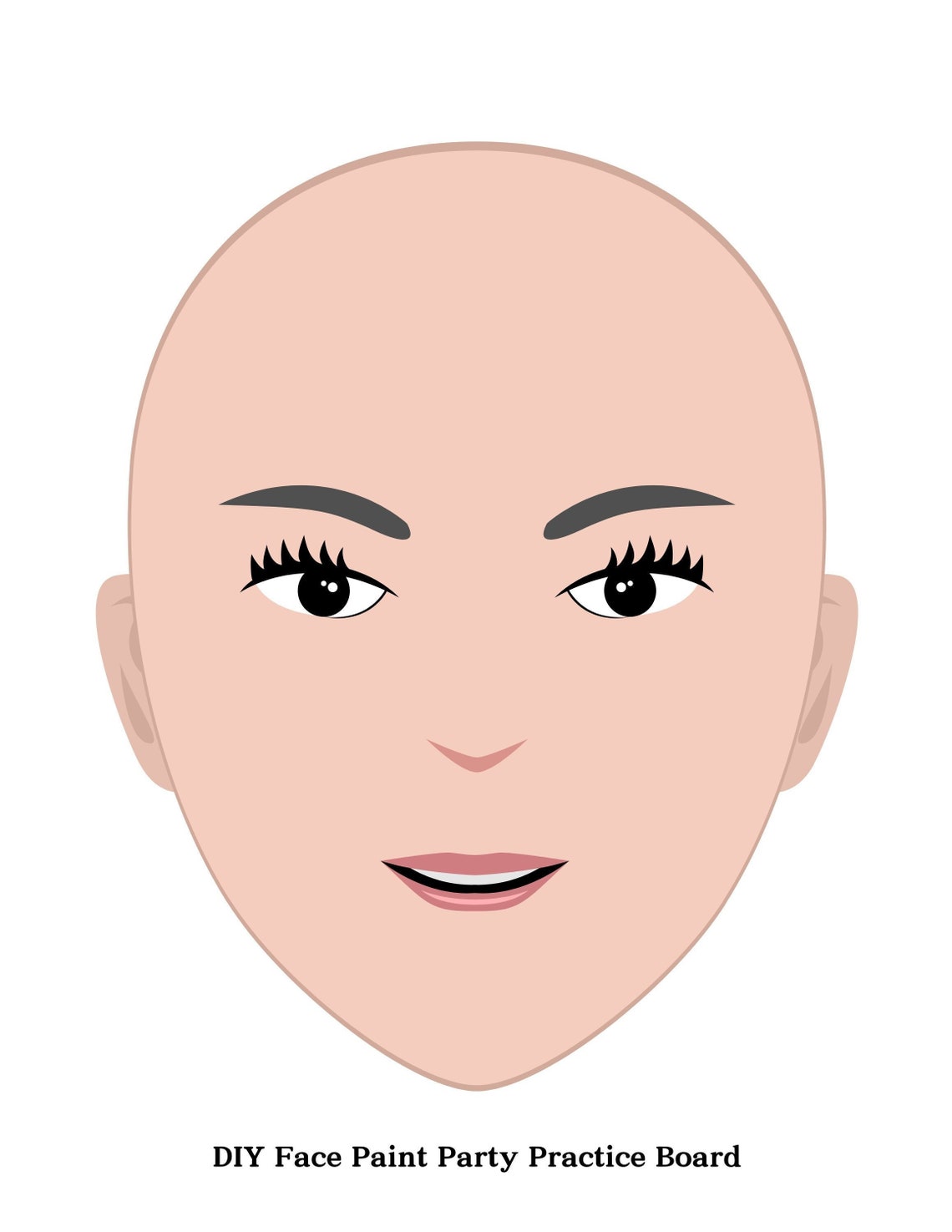 Face Painting Practice Board-face Painting Practice-face Paint Learning ...