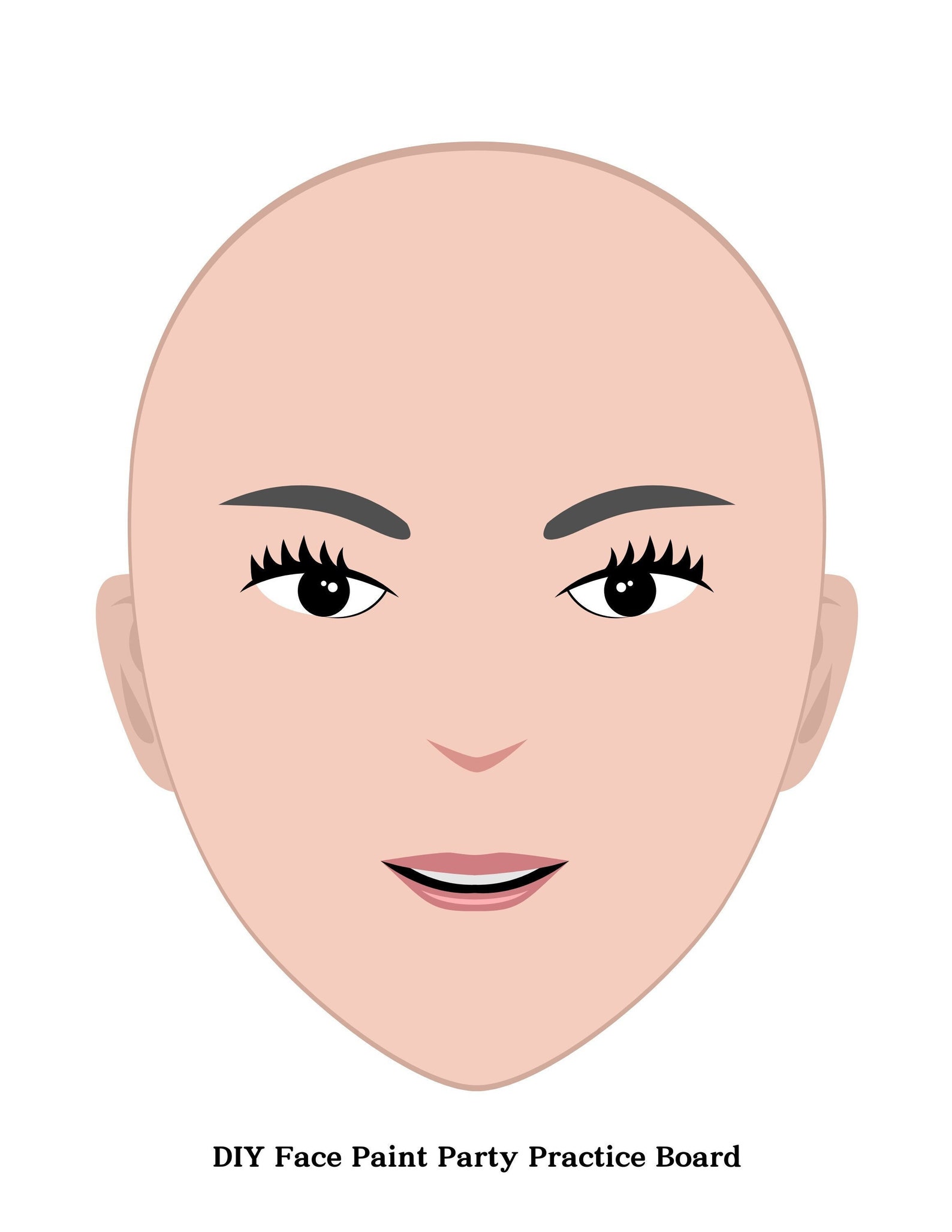 Face Painting Practice Board-face Painting Practice-face Paint Learning ...