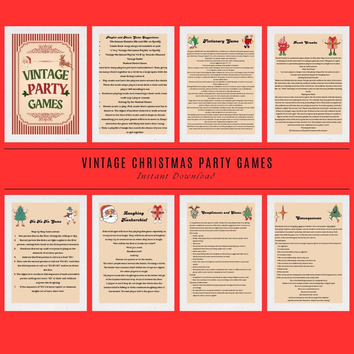 Vintage Party Games-retro Party Games-christmas Party Games-vintage ...