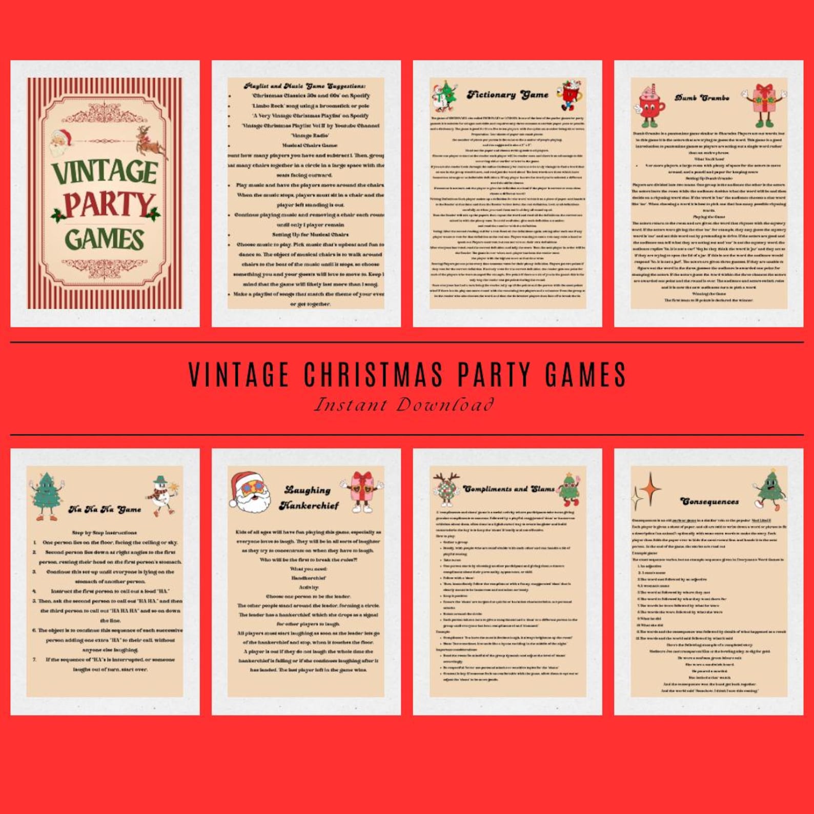 Vintage Party Games-retro Party Games-christmas Party Games-vintage ...