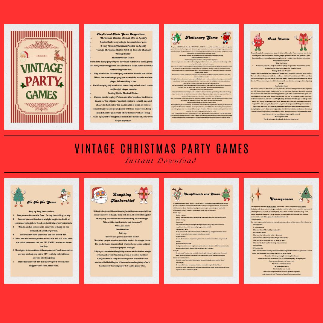 Vintage Party Games-retro Party Games-christmas Party Games-vintage ...