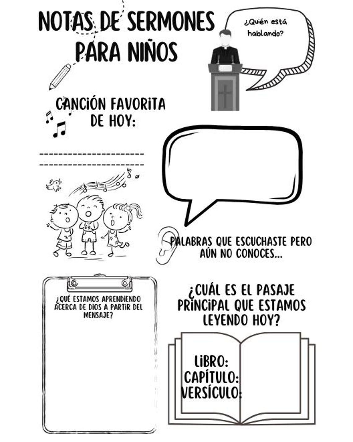 Notas De Sermón Para Niños-recurso De La Iglesia-notas De La Iglesia ...