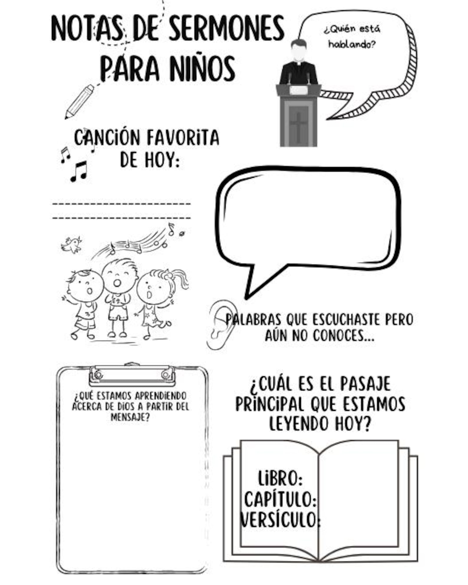 Notas De Sermón Para Niños-recurso De La Iglesia-notas De La Iglesia ...