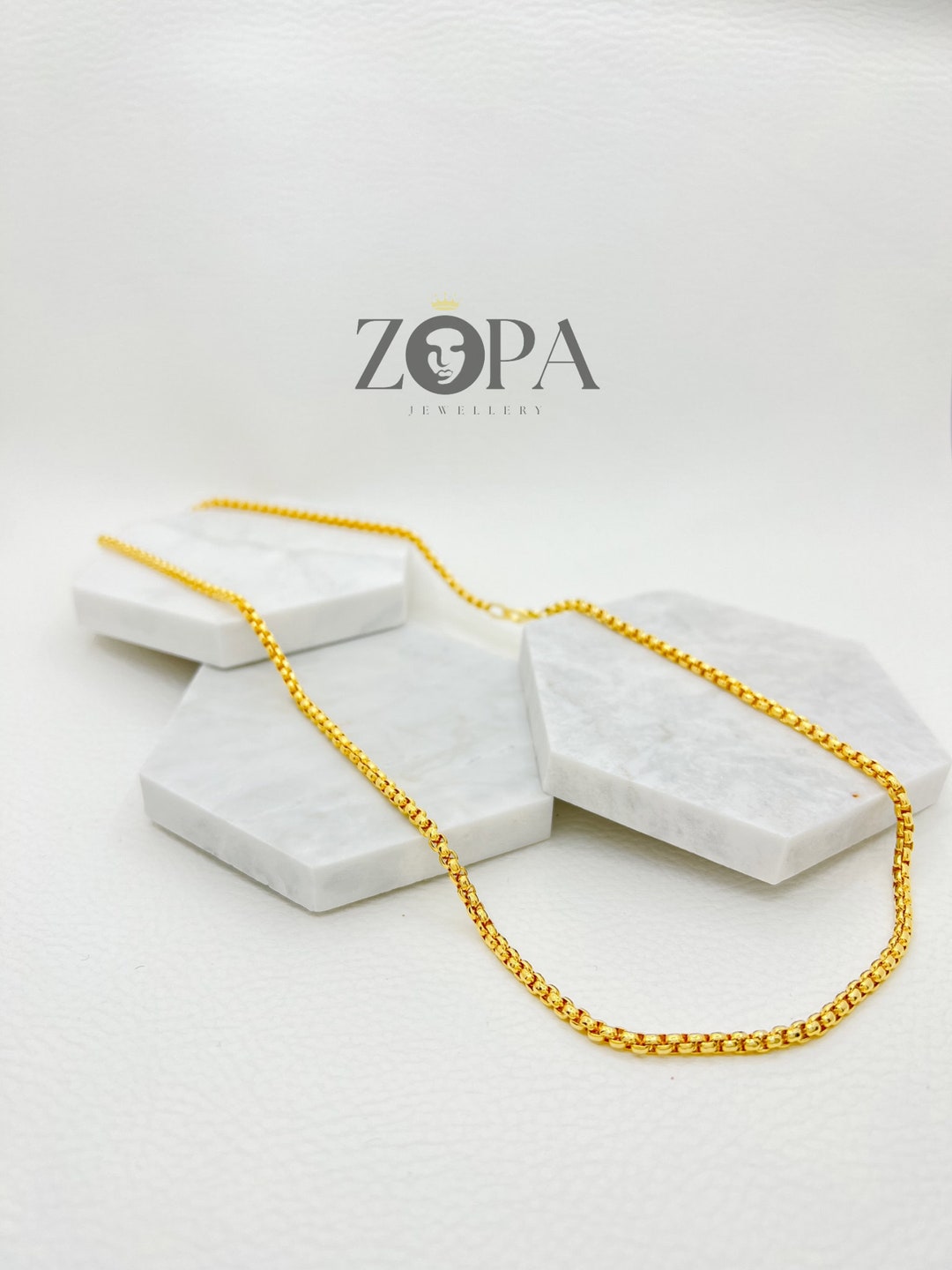 22K Gold Popcorn Chain Necklace – Unisex High Quality Gift - Etsy