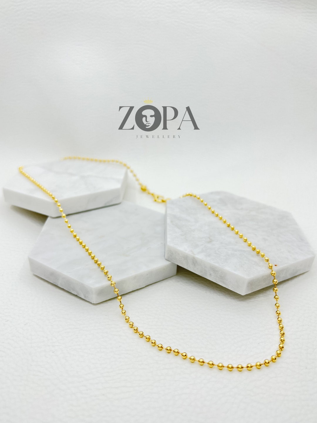 22K Gold Ball Chain Necklace, 22K Gold Necklace, for Mens & Womens ...