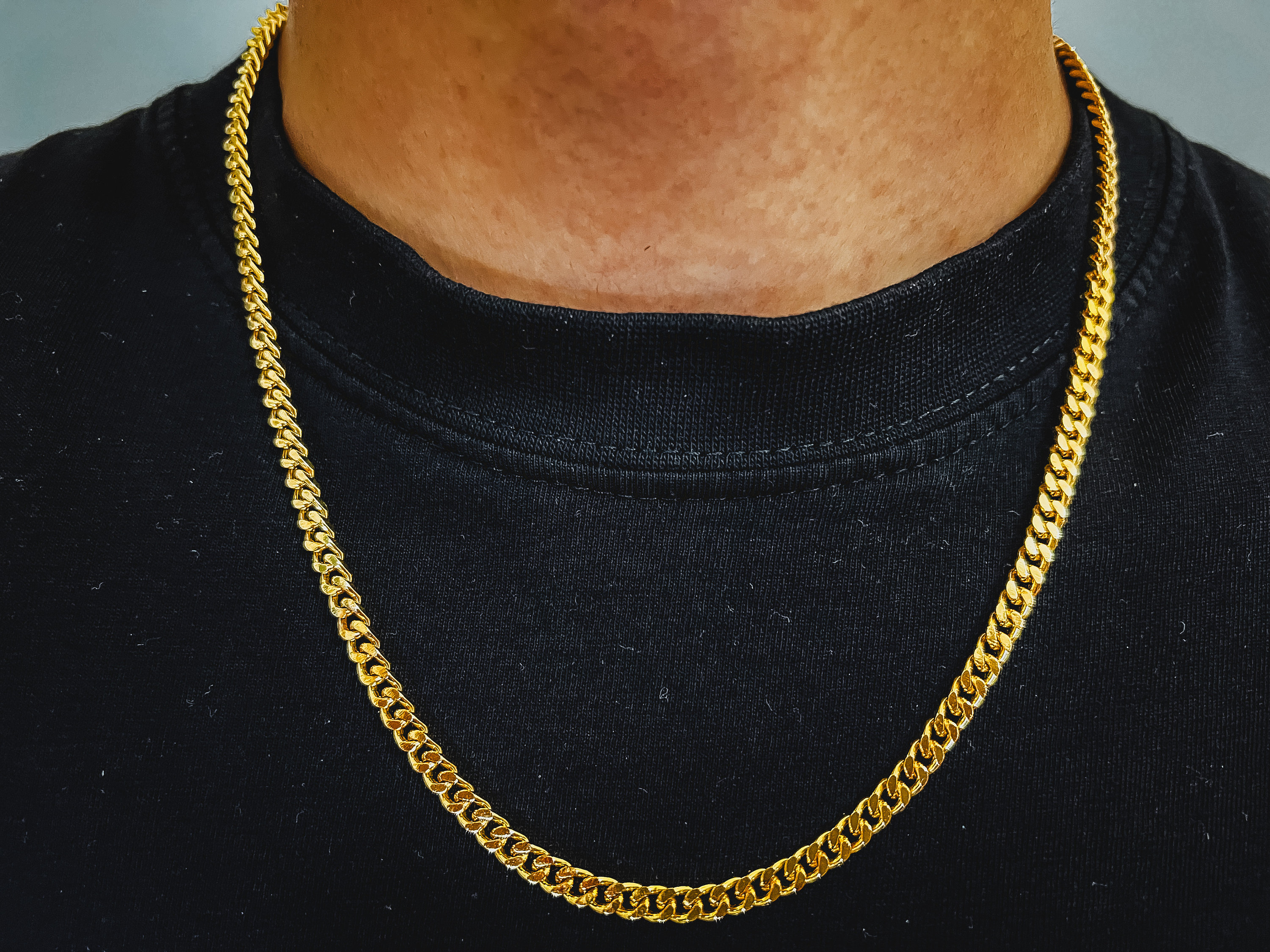 22K Gold Cuban Chain Necklace, 22K Gold Necklace, for Mens & Womens ...