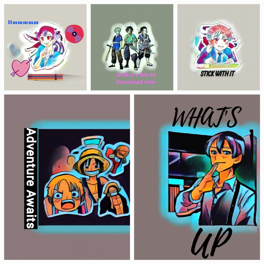 Fantasy Quest Anime Sticker Pack Instant Download Digital iPhone ...