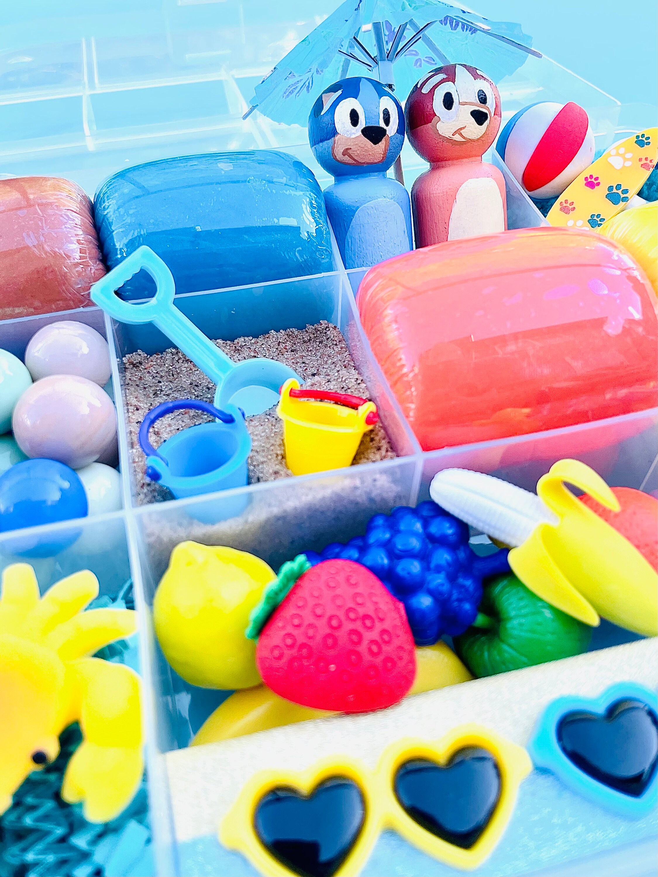 Bluey and Bingo Playdough Sensory Kit Summer Activity for Kids Themed ...
