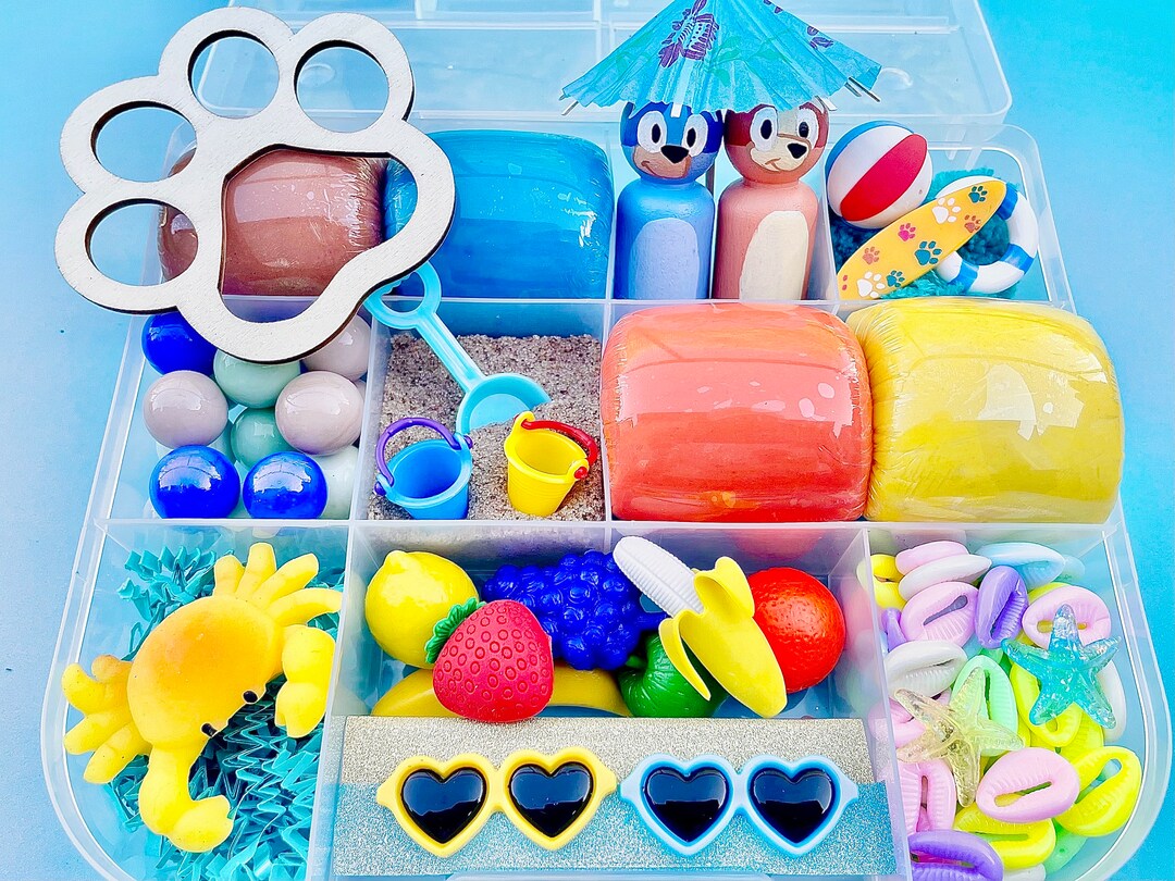 Bluey and Bingo Playdough Sensory Kit Summer Activity for Kids Themed ...