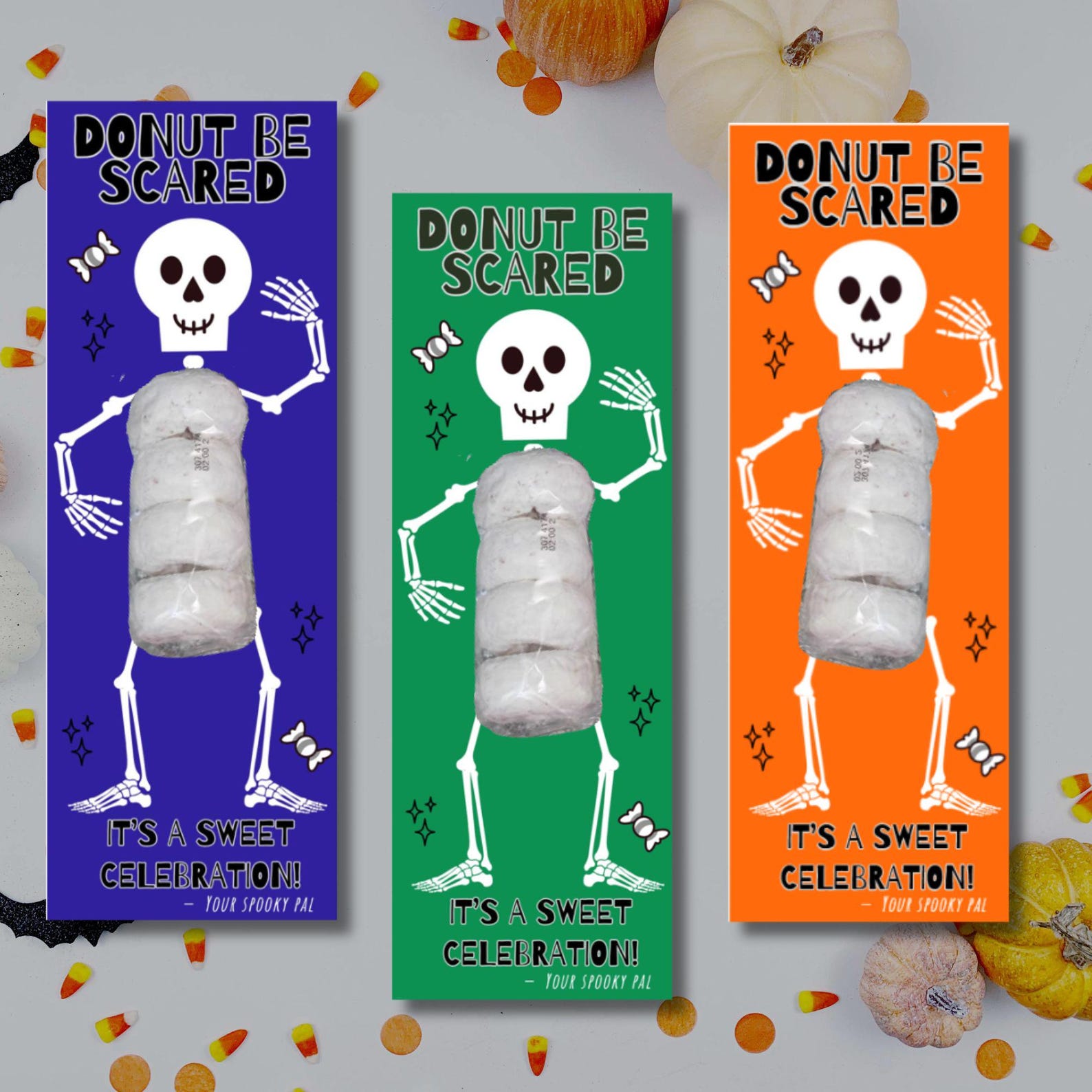 Halloween Printable Skeleton Donut – Classroom Treat, DIY Party Favor ...