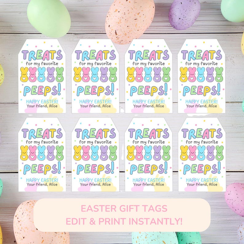 Personalized Easter Gift Tags Printable, Editable Easter Tags for ...