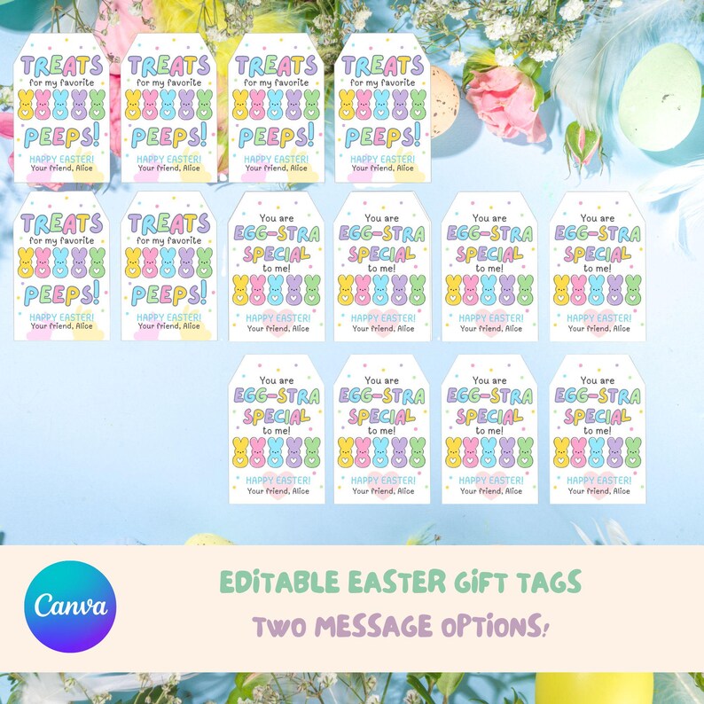 Personalized Easter Gift Tags Printable, Editable Easter Tags for ...