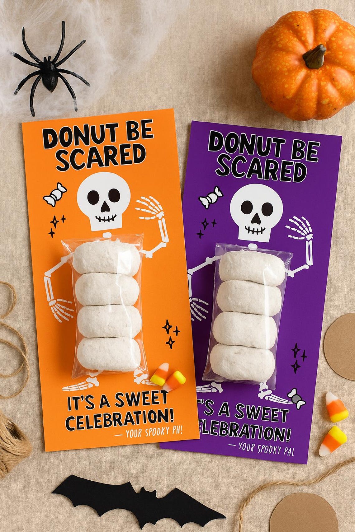 Halloween Printable Skeleton Donut – Classroom Treat, DIY Party Favor ...