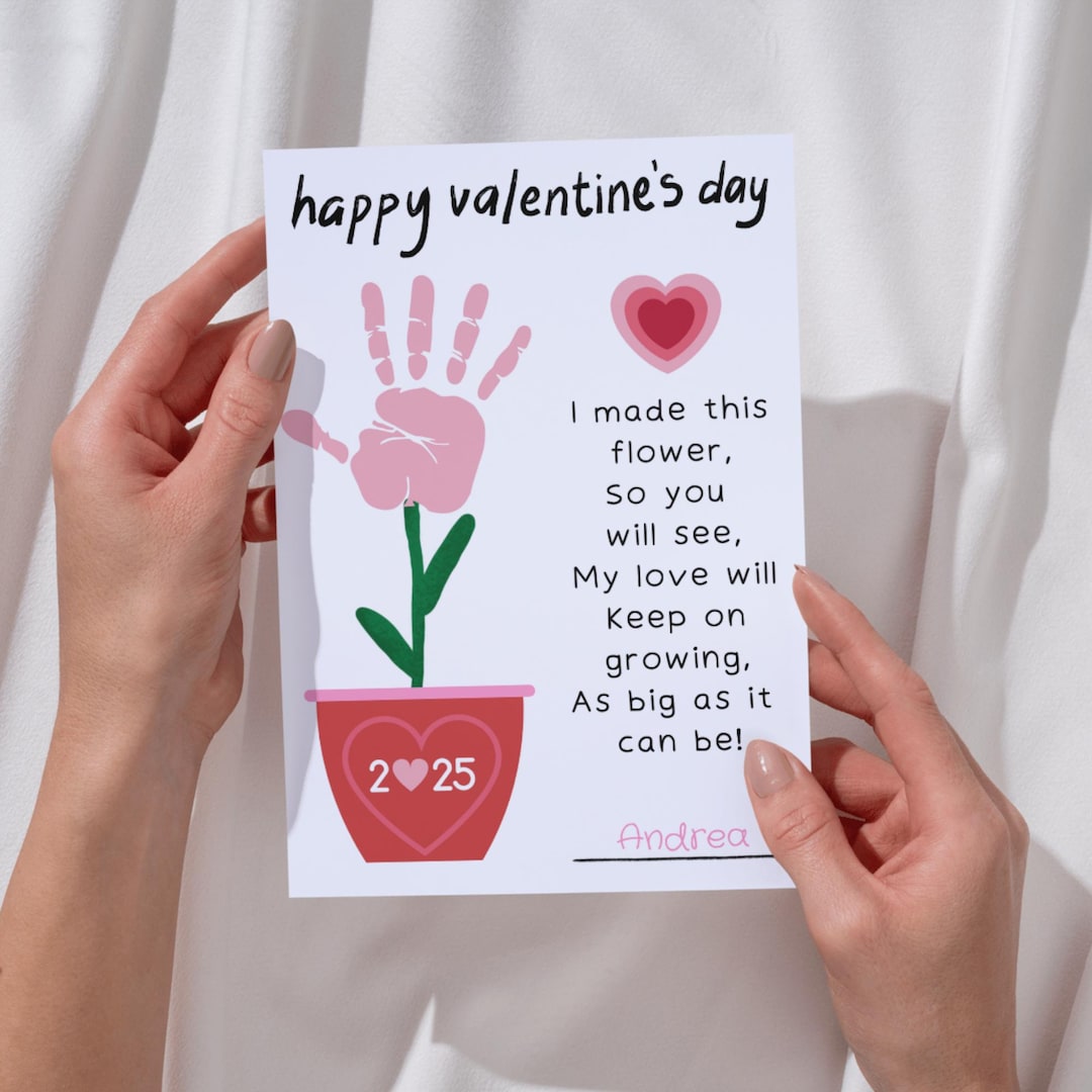 Valentine Handprint Craft for Kids, Fun DIY Valentine Activity Game ...