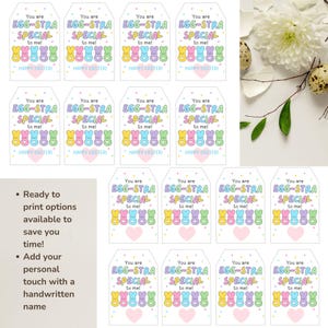 Personalized Easter Gift Tags Printable, Editable Easter Tags for ...