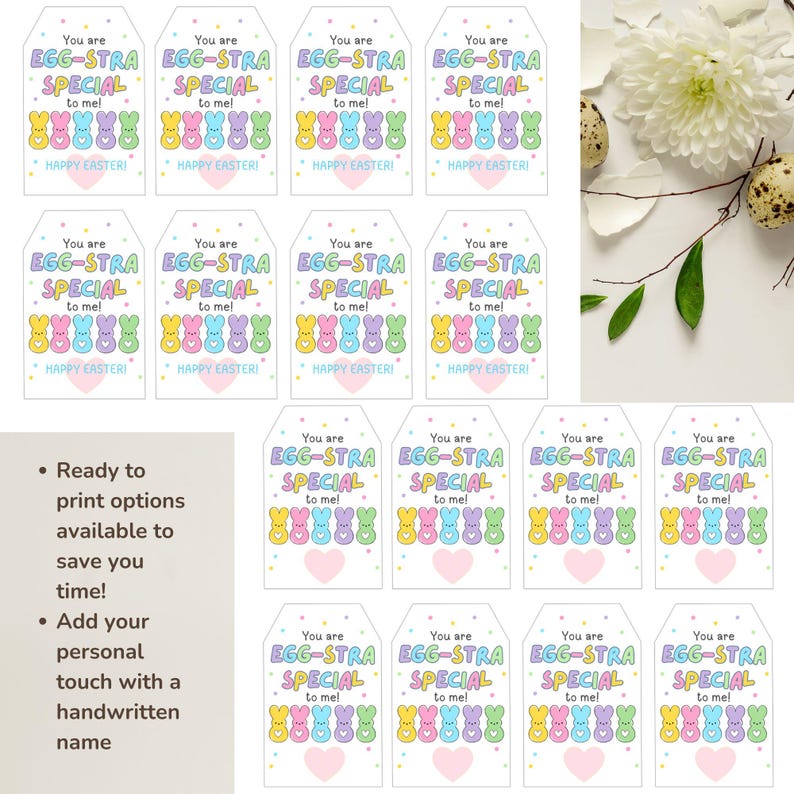 Personalized Easter Gift Tags Printable, Editable Easter Tags for ...